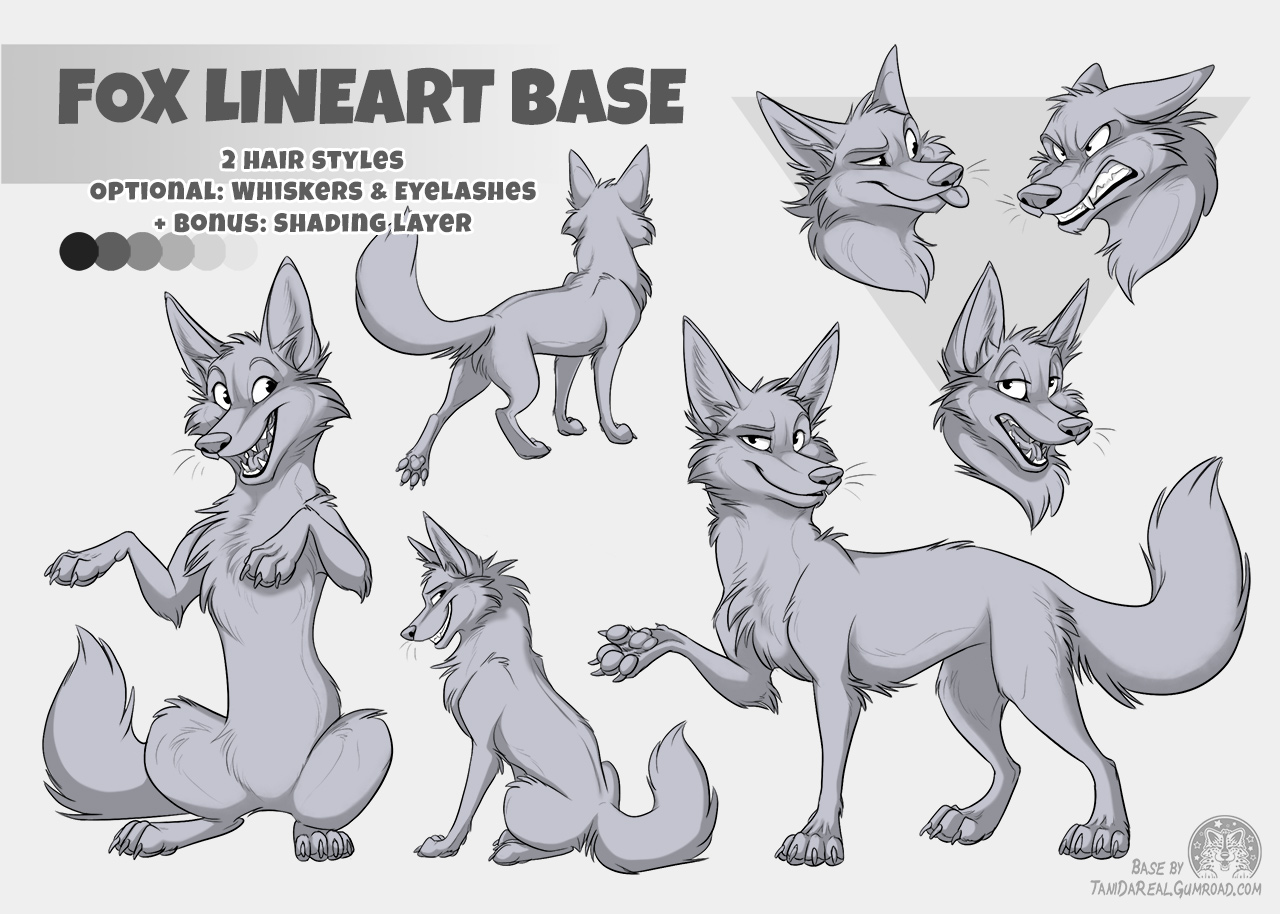 New Fox Character Sheet Base – The Art of TaniDaReal